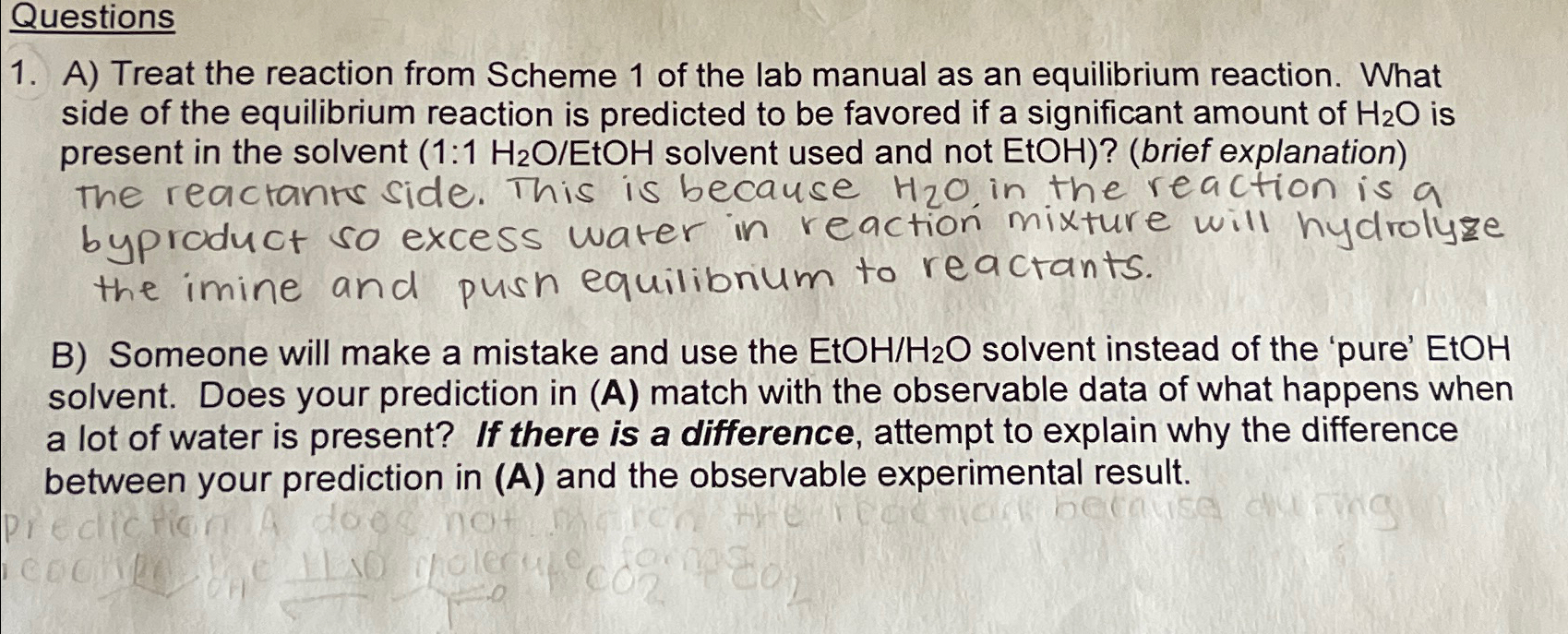 Solved QuestionsA) ﻿Treat the reaction from Scheme 1 ﻿of the | Chegg.com
