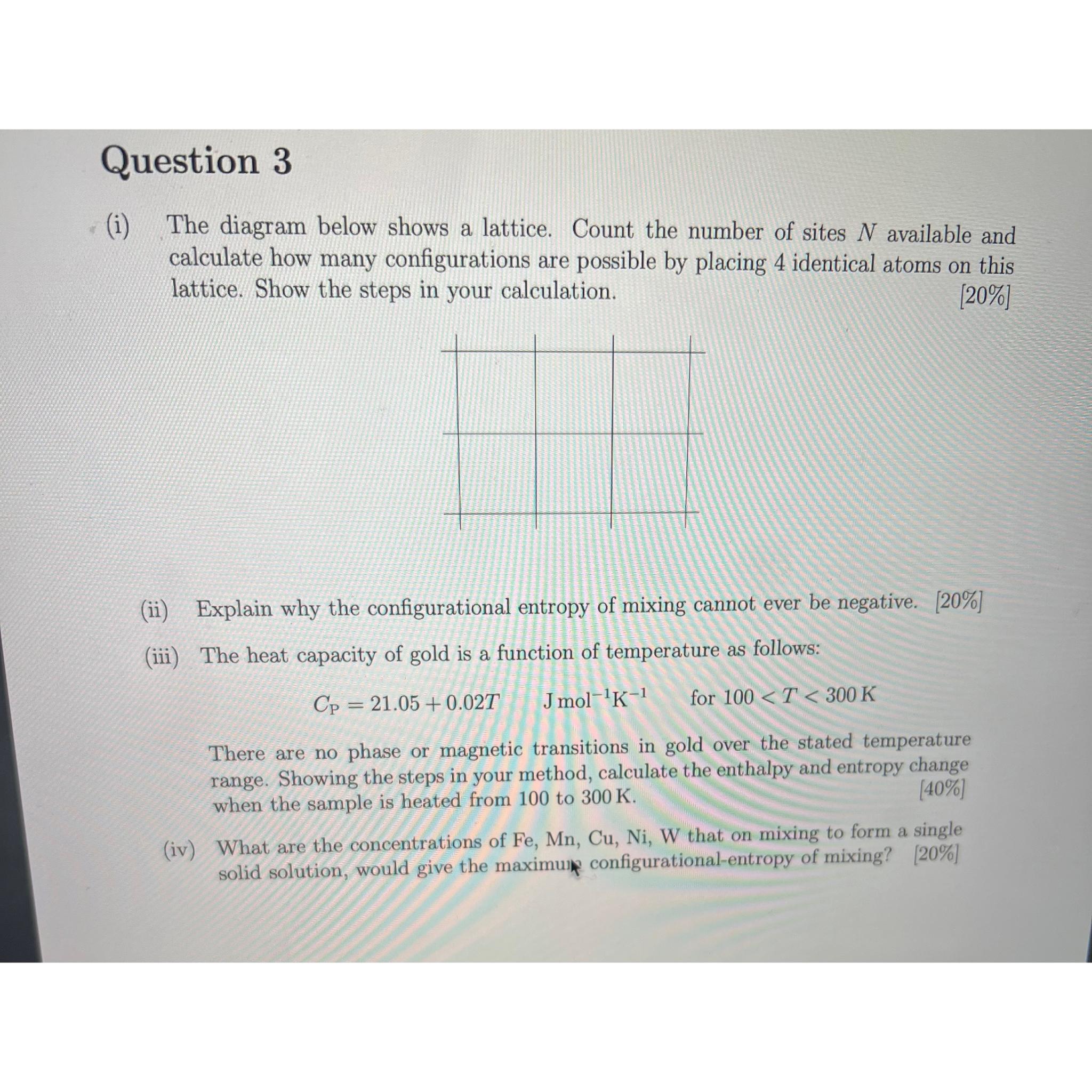 Solved Question 3(i) ﻿The diagram below shows a lattice. | Chegg.com
