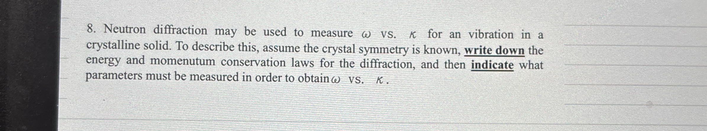 Solved Neutron diffraction may be used to measure ω ﻿vs. κ | Chegg.com