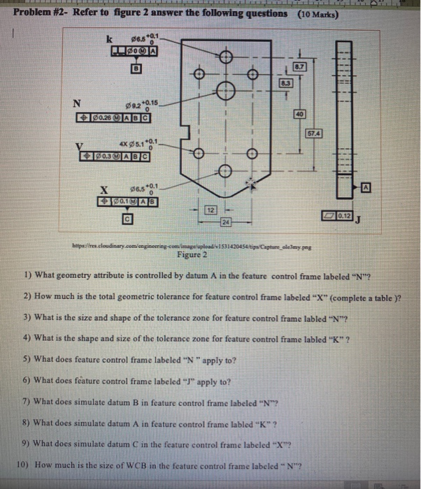 Solved 1)-What does feature control frame labeled "P" apply | Chegg.com