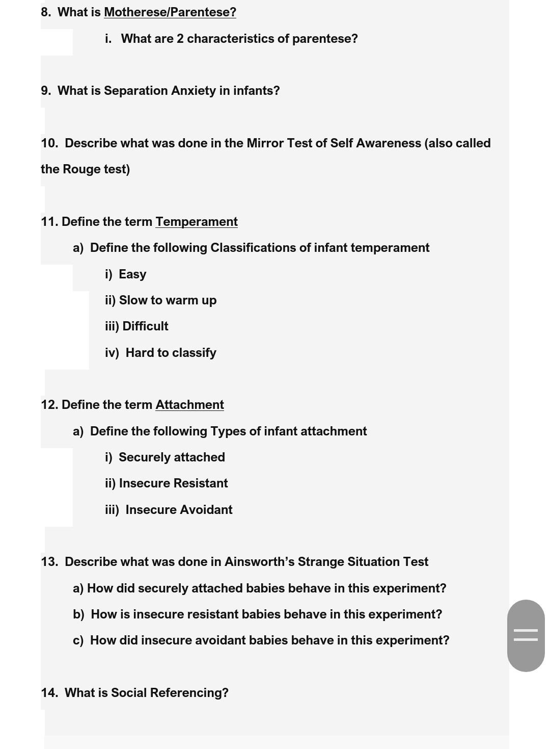 Solved 8. What is Motherese/Parentese? i. What are 2 | Chegg.com