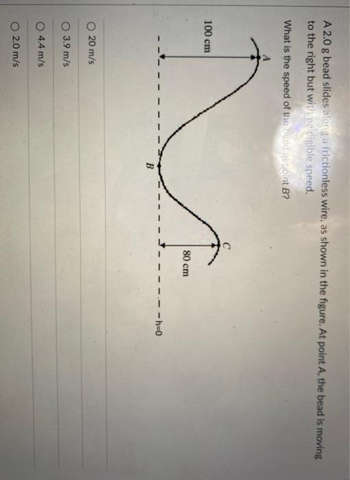 Solved A 2.0 g bead slides along a frictionless wire, as | Chegg.com