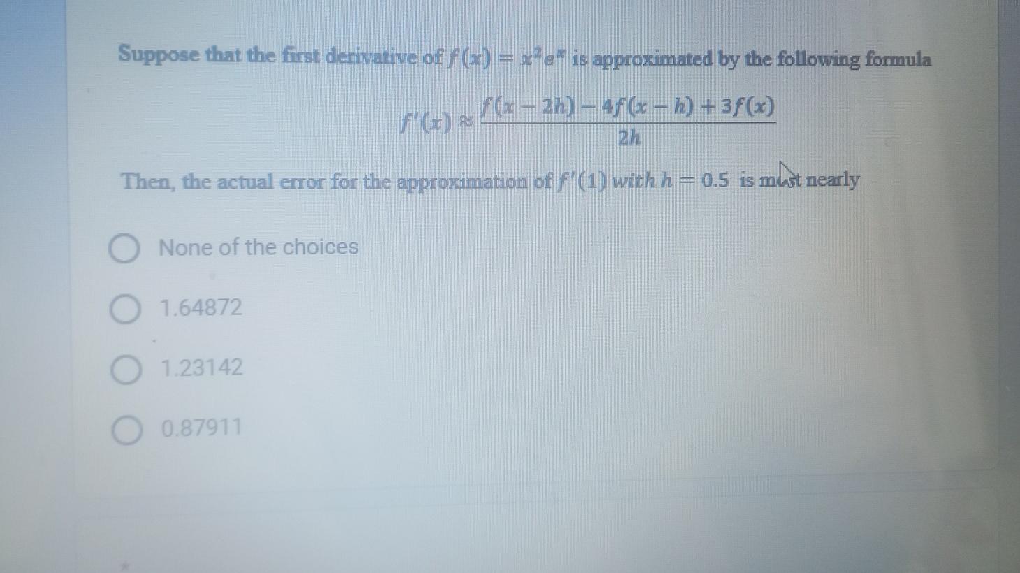 Solved Suppose that the first derivative of f(x)=x2ex is | Chegg.com