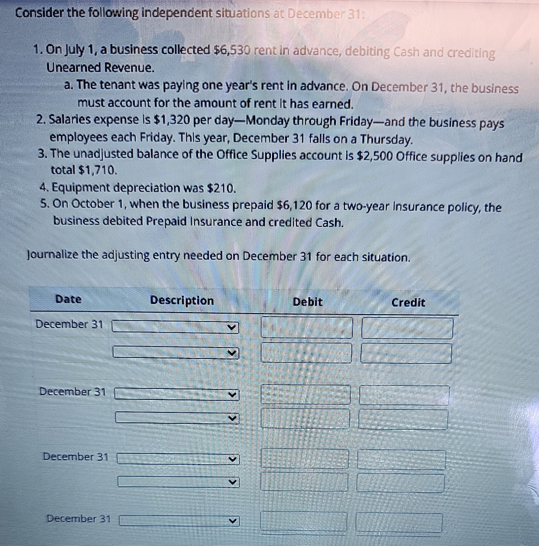 Solved Consider the following independent situations at | Chegg.com