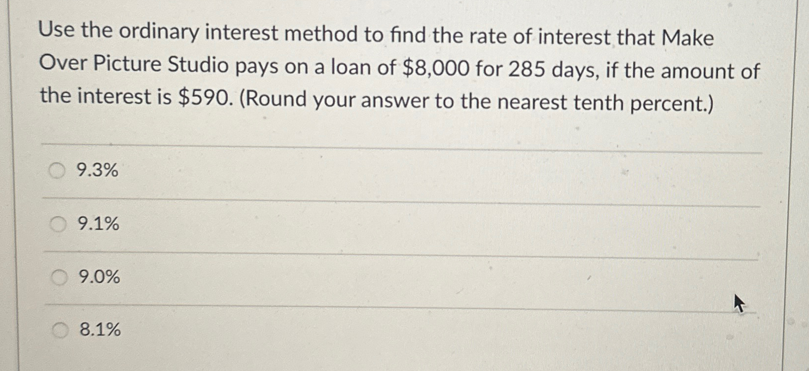 Solved Use the ordinary interest method to find the rate of | Chegg.com