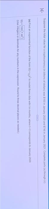 Solved (a) Find an exponential function of the form | Chegg.com
