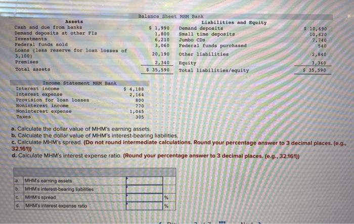 Solved a. Calculate the dollar value of MHM's earning | Chegg.com