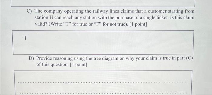 Solved A city has eight railway stations and five railway | Chegg.com
