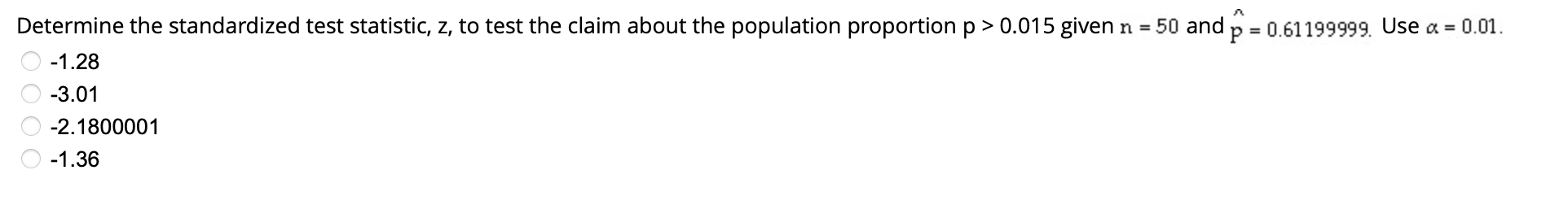 Solved Determine The Standardized Test Statistic Z ﻿to 5094