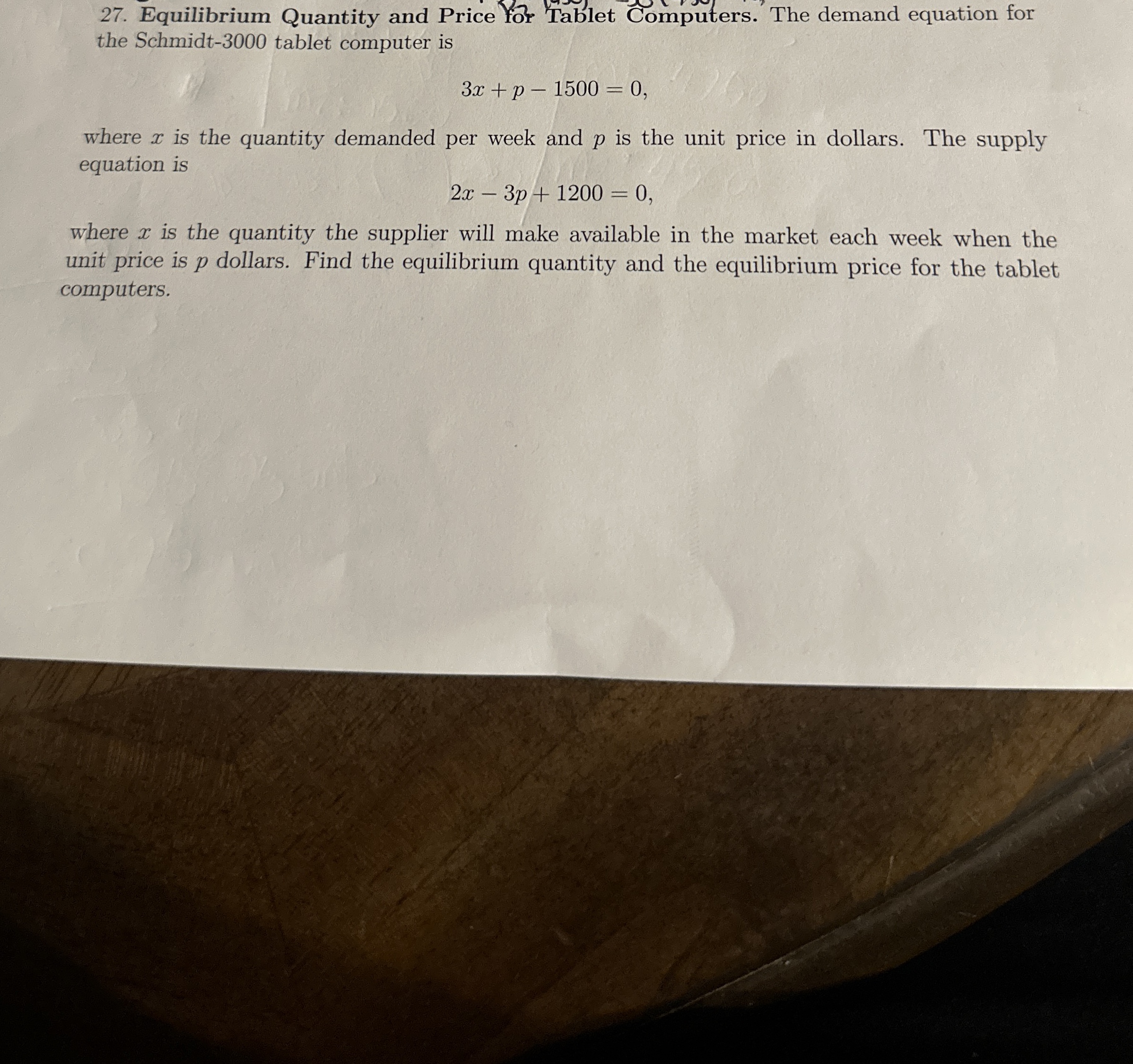 Solved Equilibrium Quantity and Price For Tablet Computers. | Chegg.com