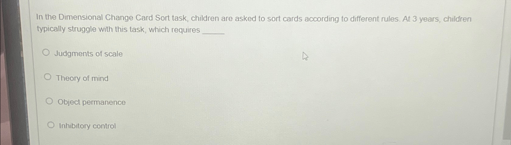Solved In the Dimensional Change Card Sort task, children | Chegg.com