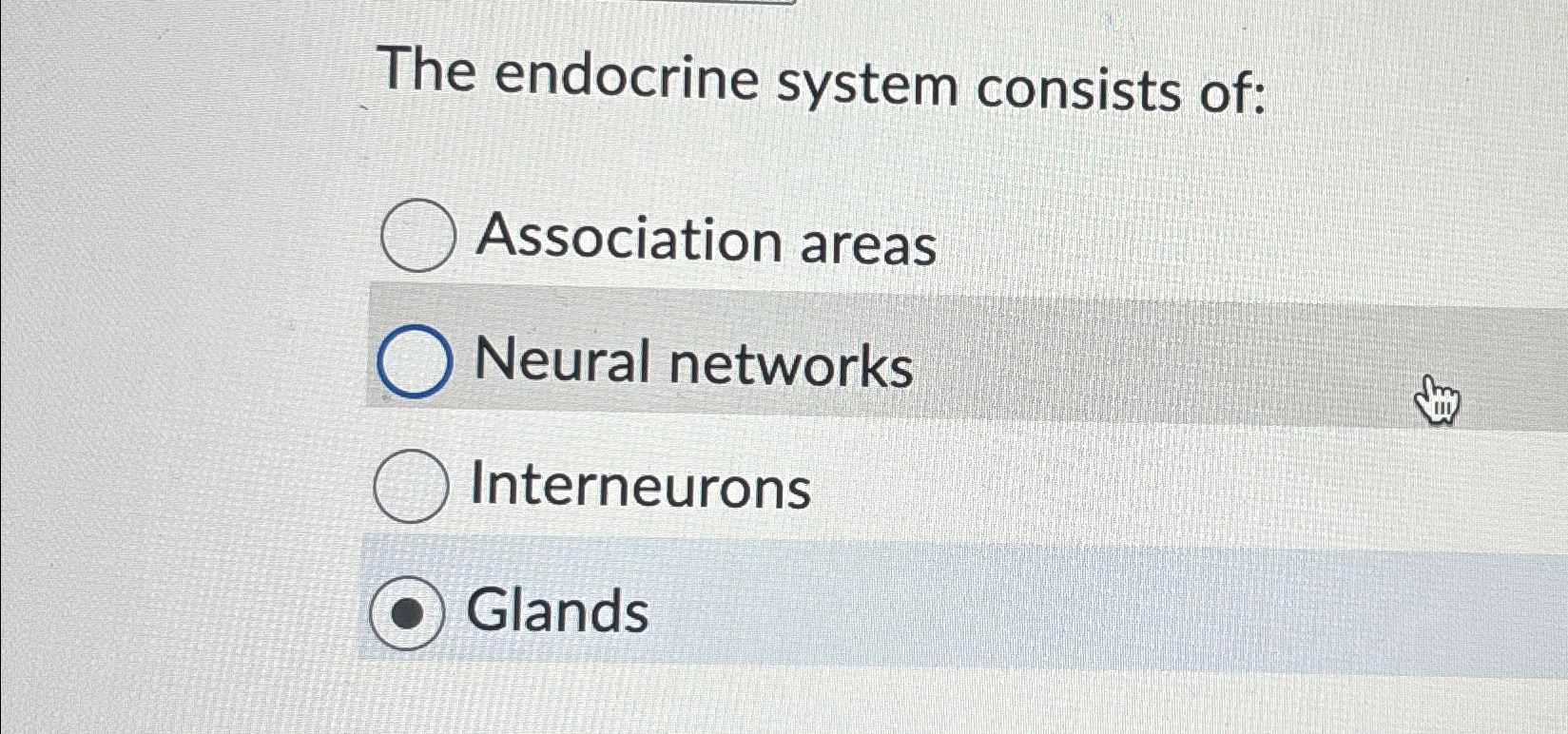 Solved The endocrine system consists of:Association | Chegg.com