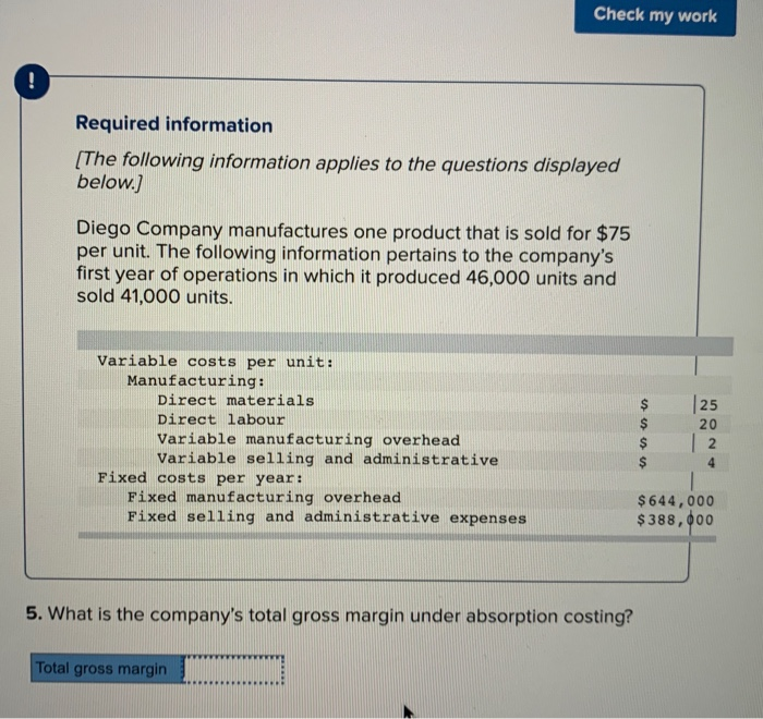 Solved Check my work ! Required information [The following | Chegg.com