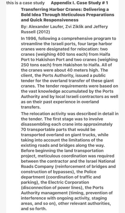 Solved this is a case study Appendix I. Case Study #1 | Chegg.com