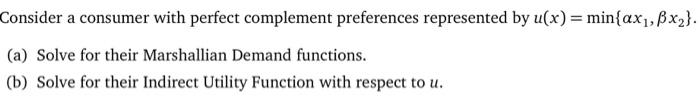 Solved Consider a consumer with perfect complement | Chegg.com