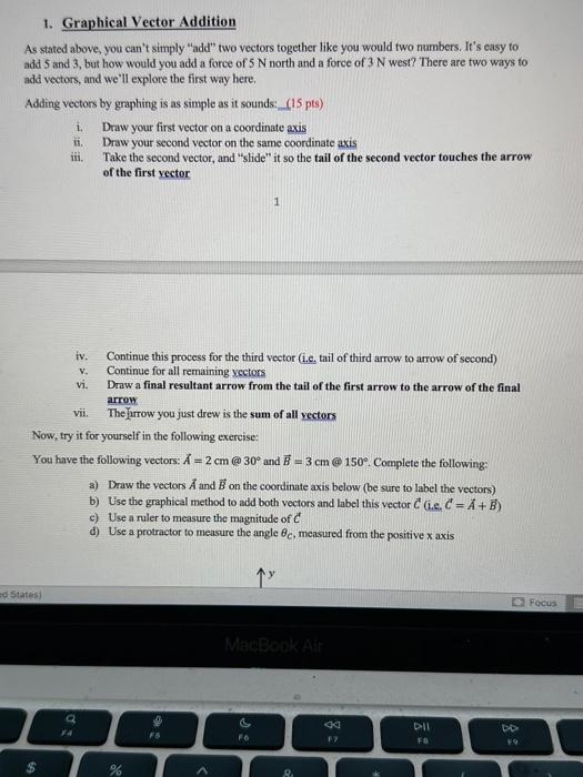 Solved Take the same two vectors, but now subtract them; (15 | Chegg.com