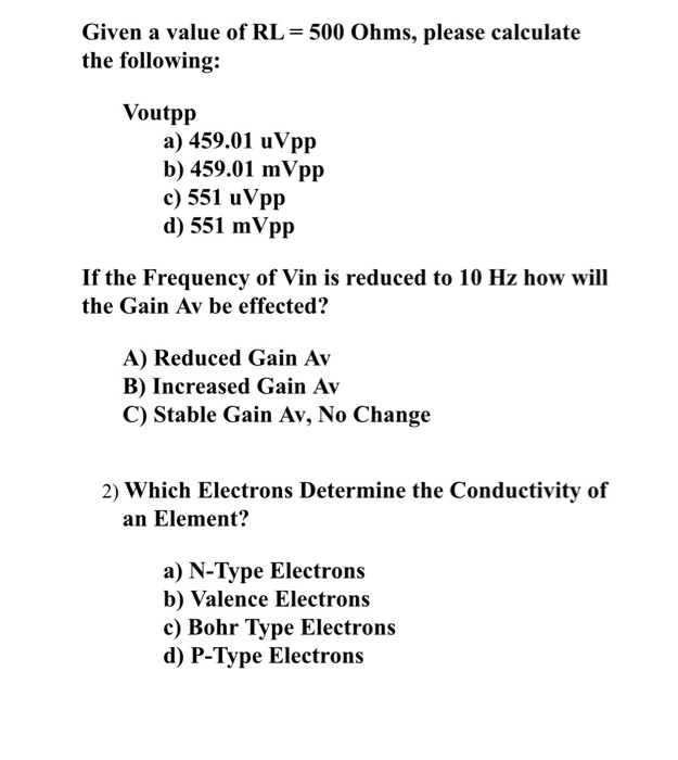 Solved 1) For the VDB shown below, please find the following | Chegg.com