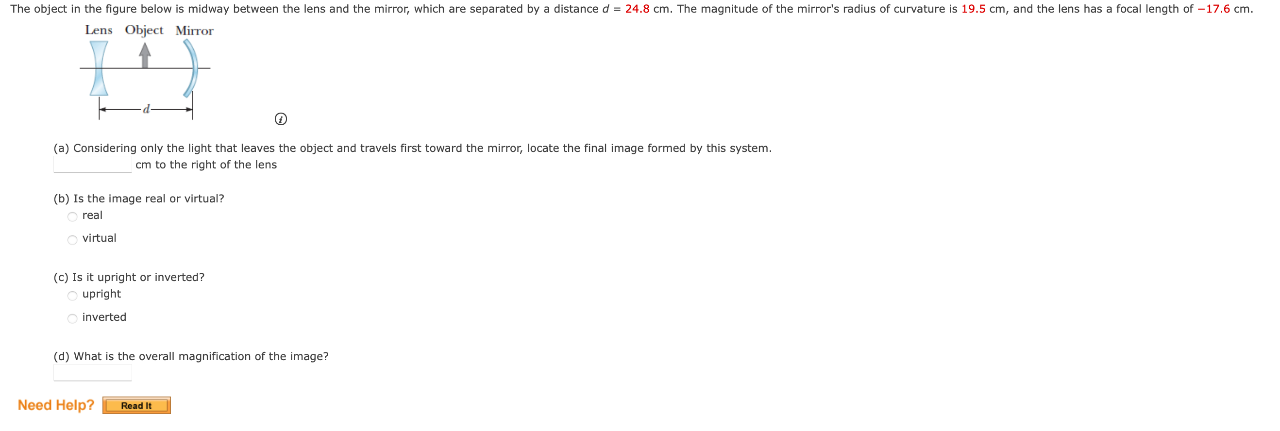 Solved (i)(a) ﻿Considering only the light that leaves the | Chegg.com