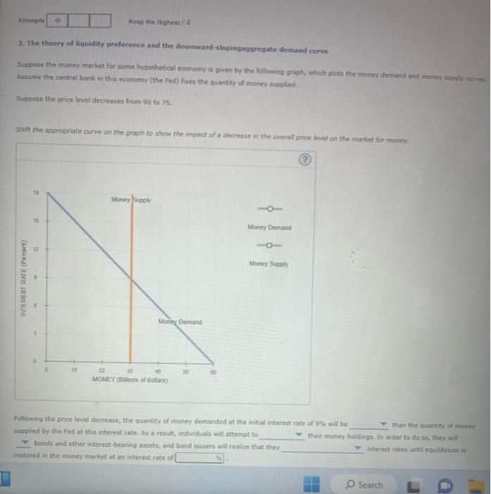 Solved 1. The opportunity cost of holding money Supoose | Chegg.com