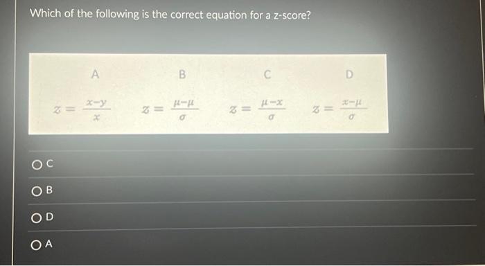 Solved Which of the following is the correct equation for a | Chegg.com