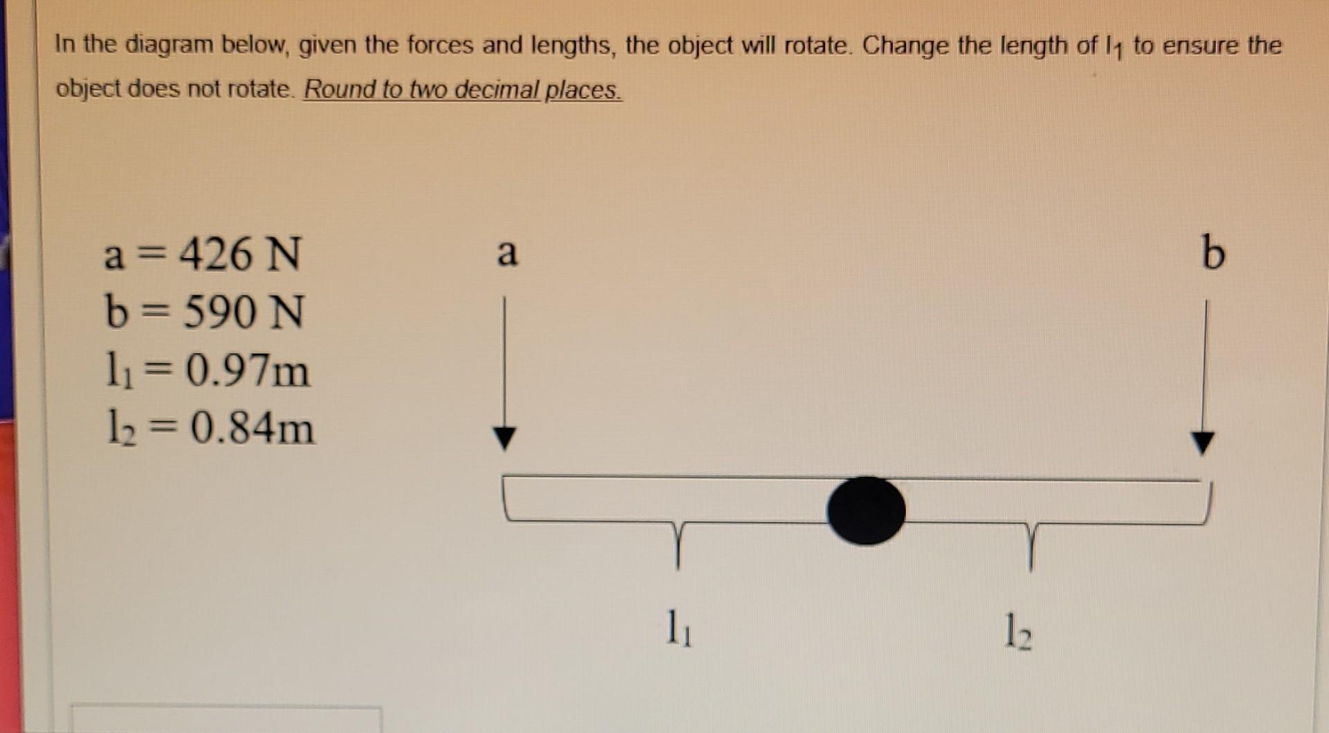 Solved In the diagram below, given the forces and lengths, | Chegg.com