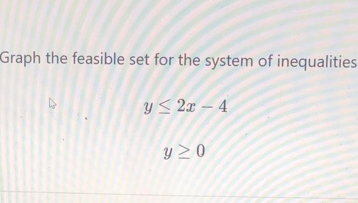 Solved Graph the feasible set for the system of inequalities | Chegg.com