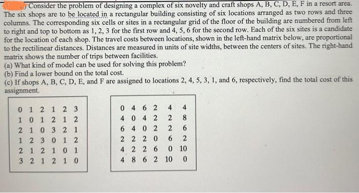 Solved Consider the problem of designing a complex of six | Chegg.com
