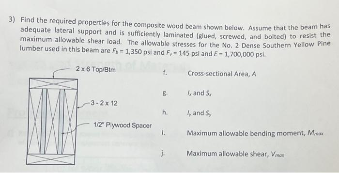 Solved 3) Find the required properties for the composite | Chegg.com
