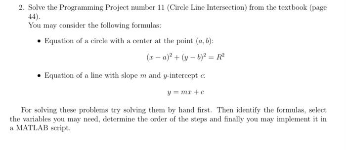 Solved 2. Solve the Programming Project number 11 (Circle | Chegg.com