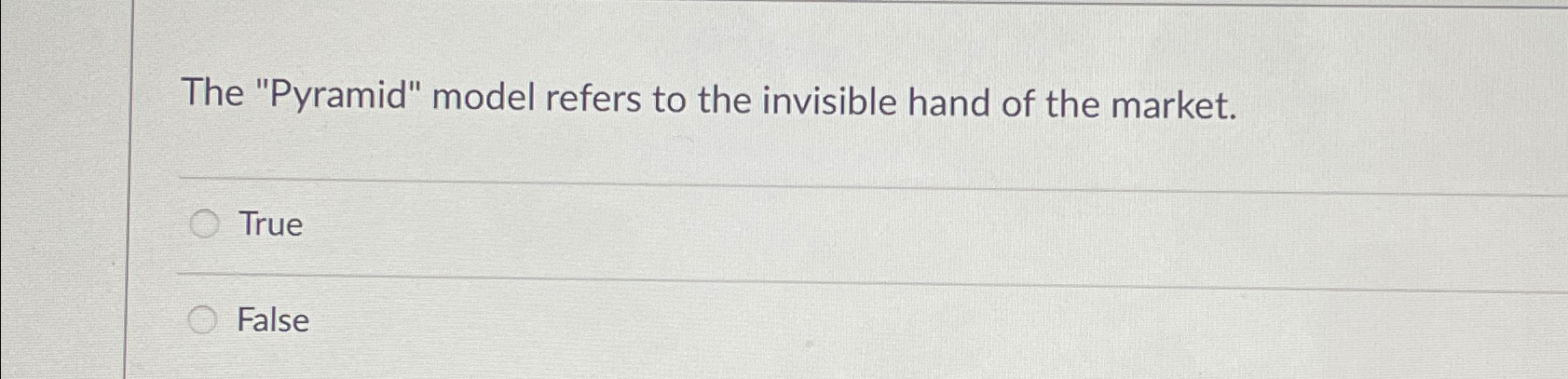 Solved The "Pyramid" model refers to the invisible hand of | Chegg.com