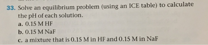 Solved 33. Solve an equilibrium problem (using an ICE table) | Chegg.com