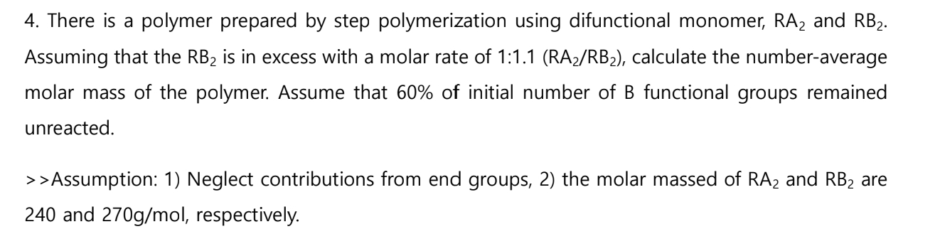 Solved There is a polymer prepared by step polymerization | Chegg.com