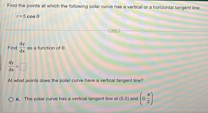 Solved Find the points at which the following polar curve | Chegg.com