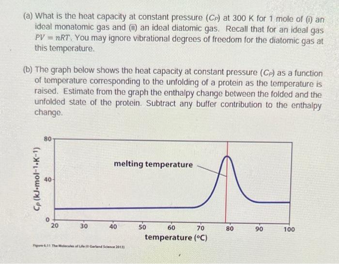 Solved (a) What is the heat capacity at constant pressure | Chegg.com