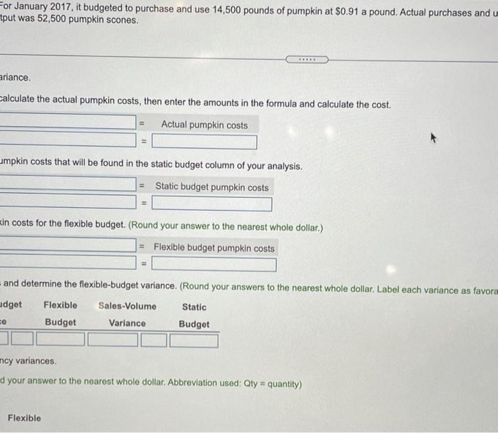 Solved Harvest Foods manufactures pumpkin scones. For | Chegg.com