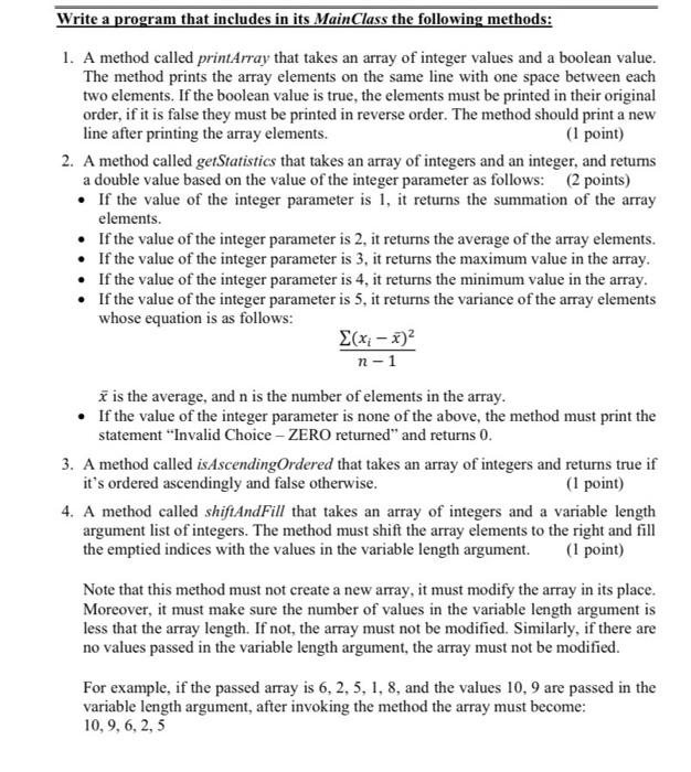 Solved write in java plsuse loops if possible and arrays | Chegg.com