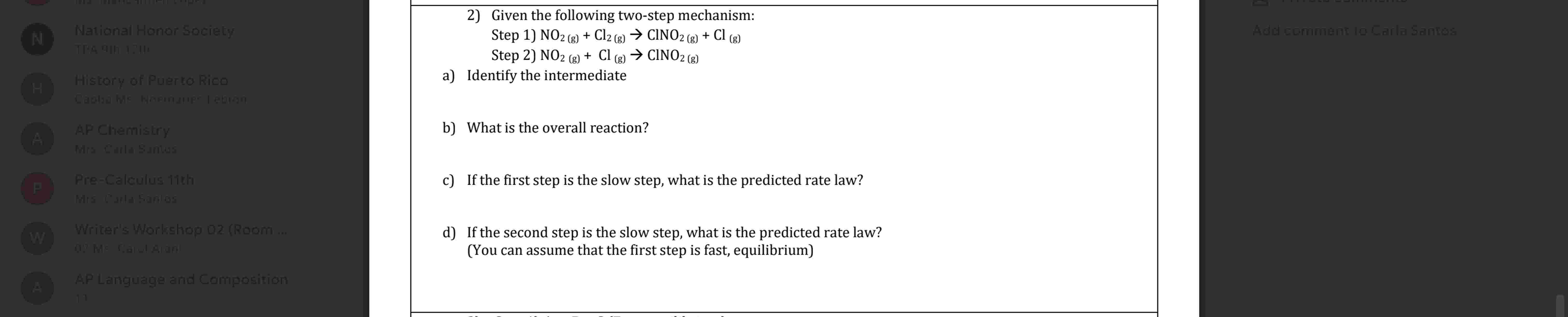 Solved Given the following two-step mechanism:Step | Chegg.com