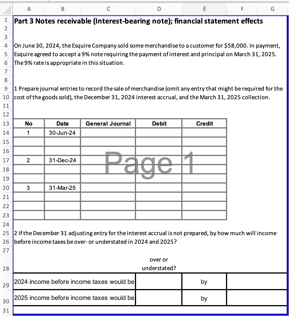 Solved Part 3 ﻿Notes receivable (Interest-bearing note); | Chegg.com