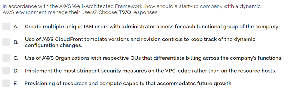 Solved In accordance with the AWS Well-Architected | Chegg.com