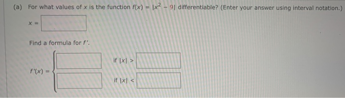 Solved (a) For what values of x is the function f(x) = 1x2 - | Chegg.com