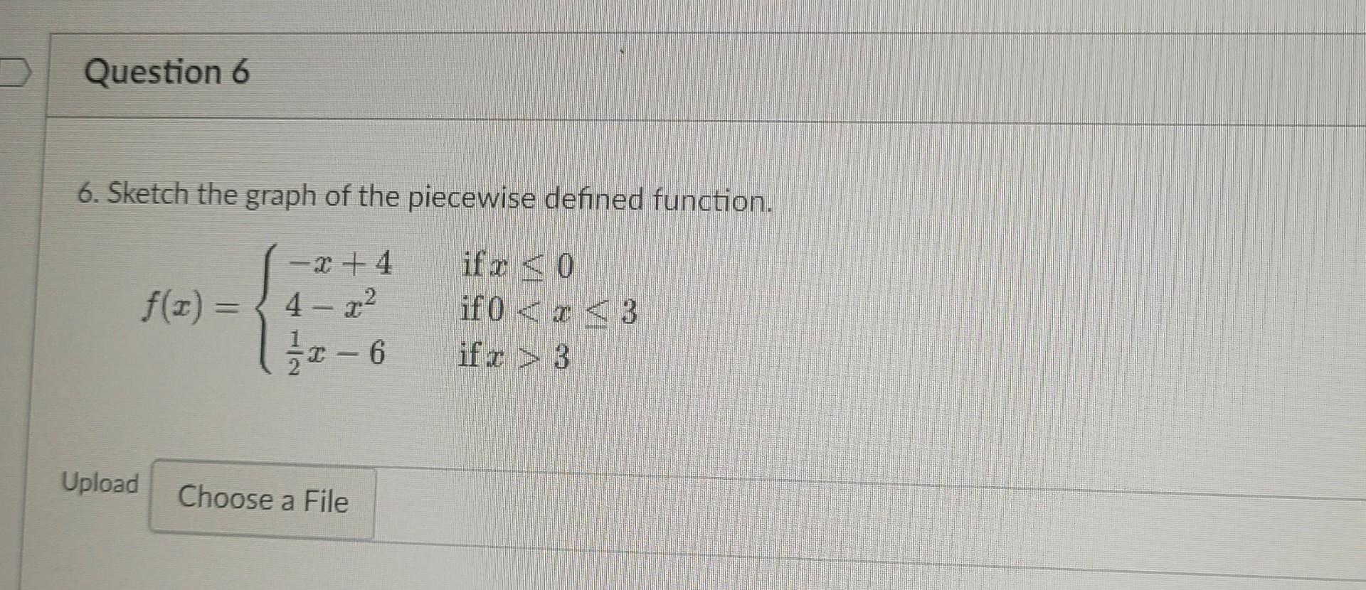 Solved 6. Sketch the graph of the piecewise defined | Chegg.com