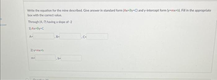Solved Write the equation for the mine described, Give | Chegg.com