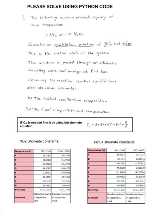 2 \\mathrm{NO}_{2} \\rightleftharpoons | Chegg.com