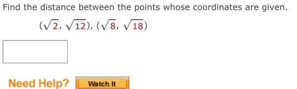 Solved Find the distance between the points whose | Chegg.com