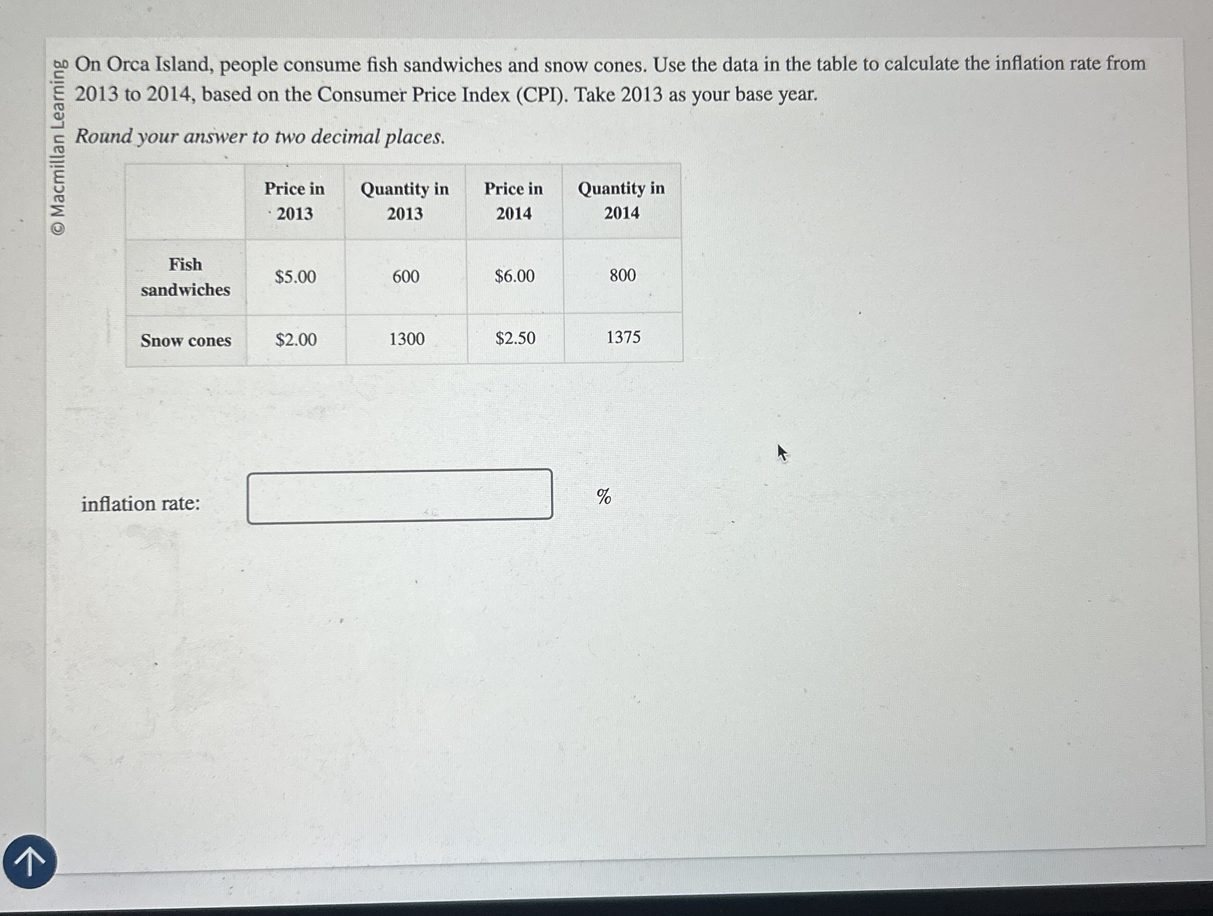 Solved On Orca Island, people consume fish sandwiches and | Chegg.com