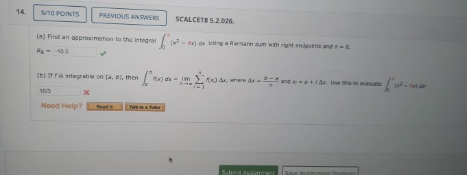Solved 14. 5/10 POINTS | PREVIOUS ANSWERS PREVIOUS ANSWERS | Chegg.com