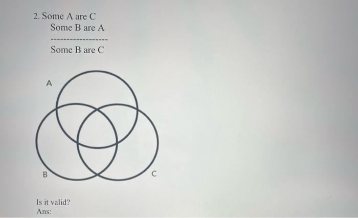 Philosophy Telling If Argument Is Valid Using Venn Diagram C