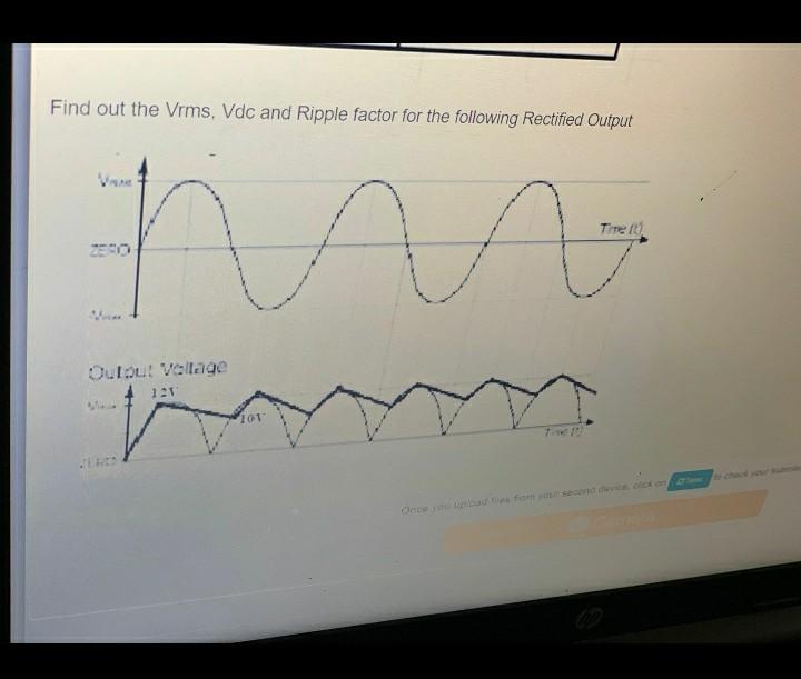 Solved Find out the Vims Vdc and Ripple factor for the | Chegg.com