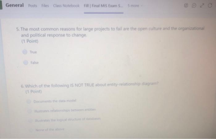 Solved General Posts Files Class Notebook Fill Final MIS | Chegg.com