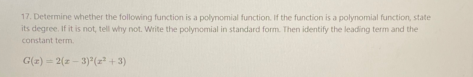 Solved Determine whether the following function is a | Chegg.com